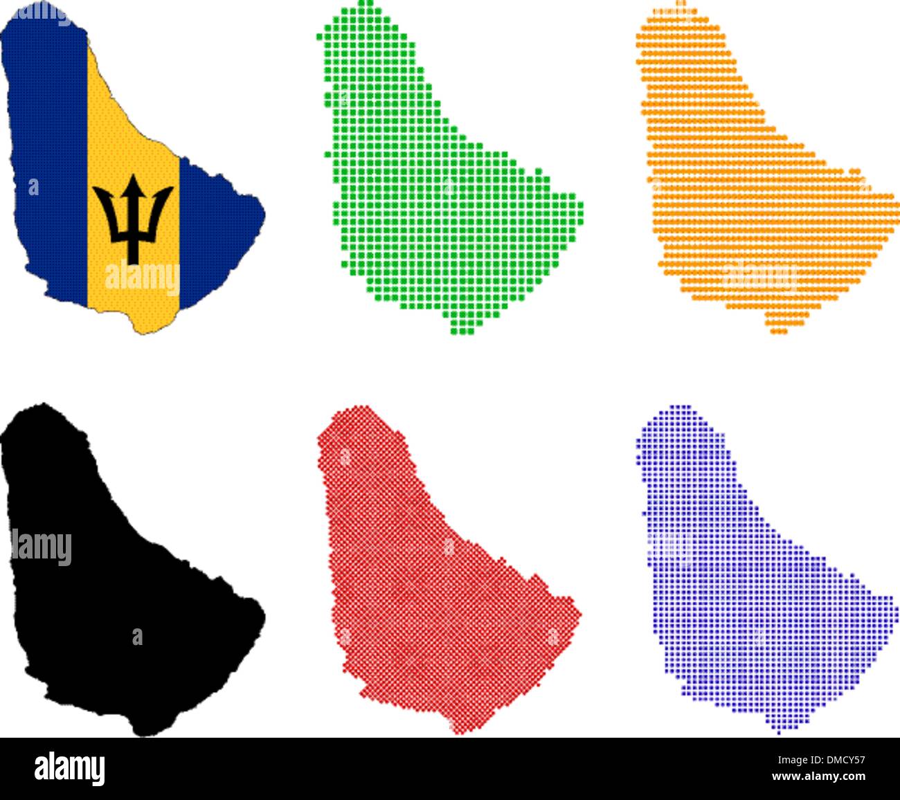Barbados vector map hi-res stock photography and images - Alamy