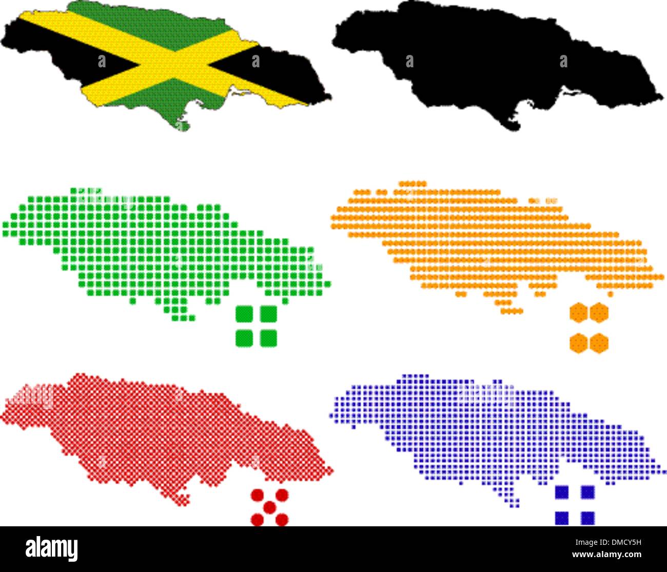 Jamaica flag map hi-res stock photography and images - Alamy