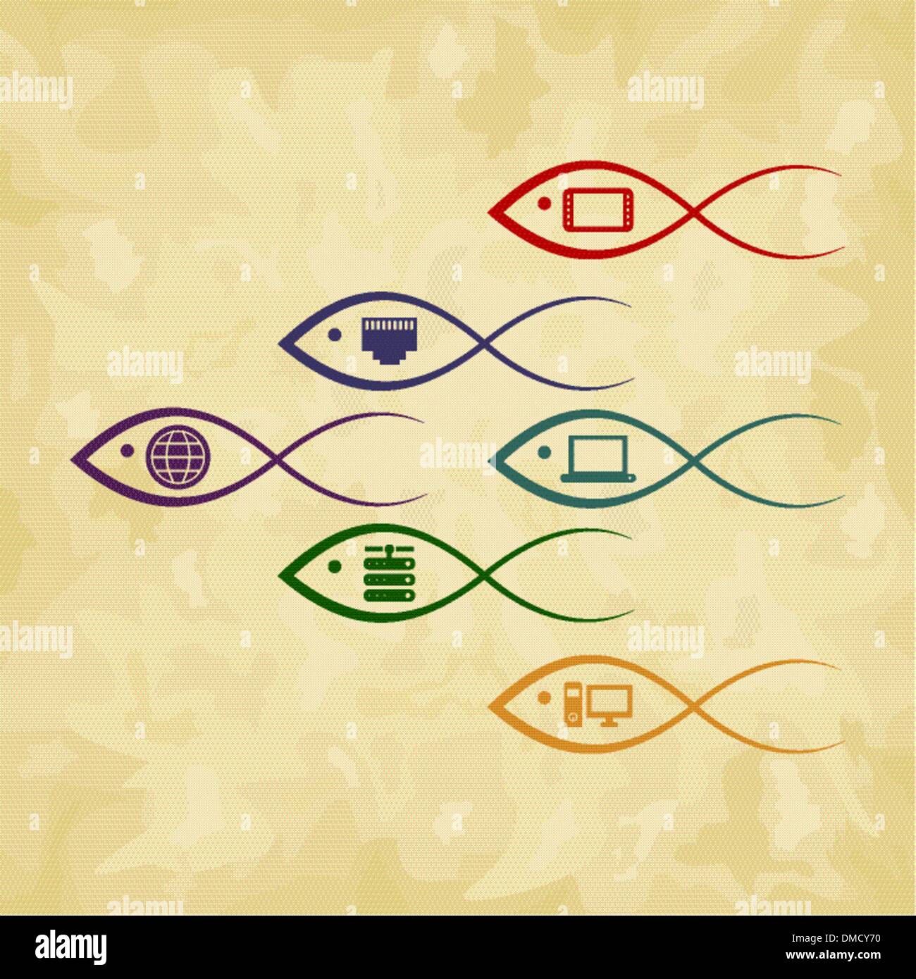 Skeleton tuna fish Stock Vector Images - Alamy