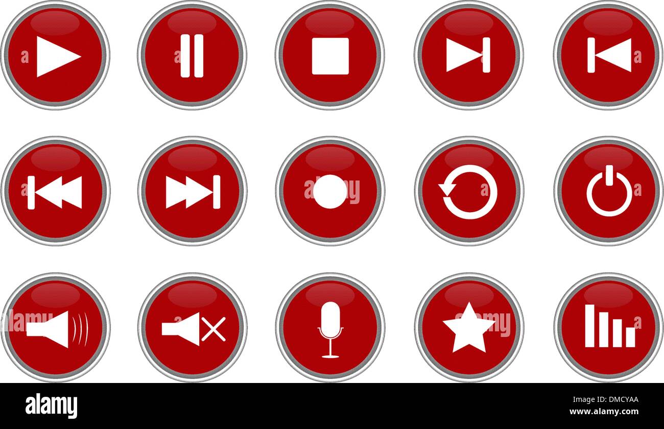 Set stylish white buttons hi-res stock photography and images - Alamy