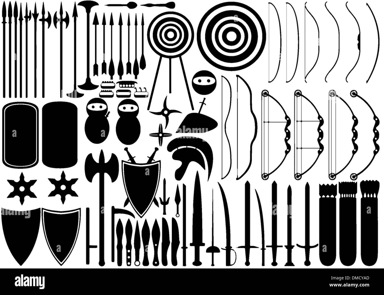 Silhouette weapons Stock Vector Images - Alamy