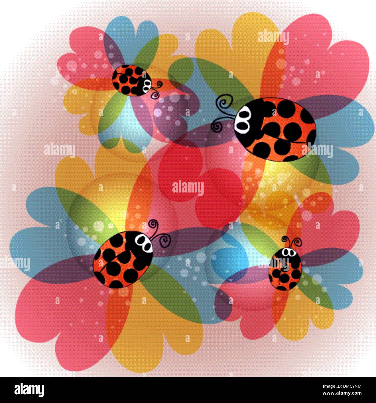 Beautiful ladybug flowers Stock Vector Images - Alamy