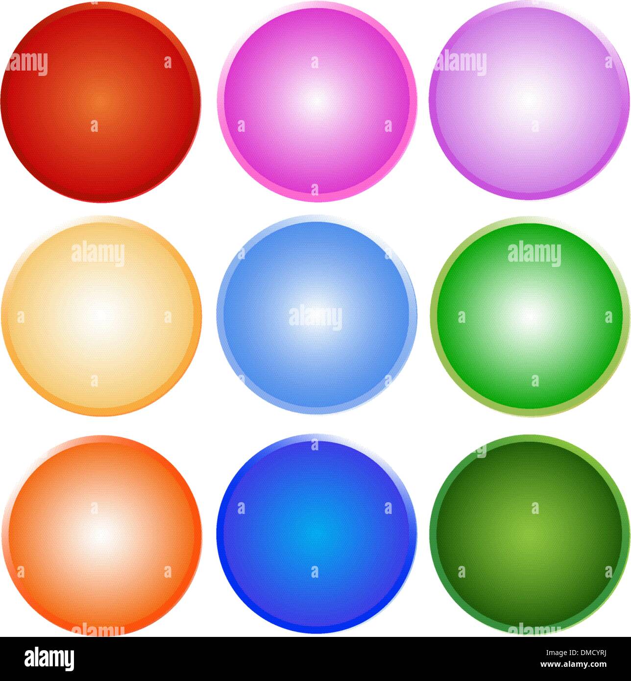 Colorful Illustration Set of Shiny Circle Label Stock Vector Image ...