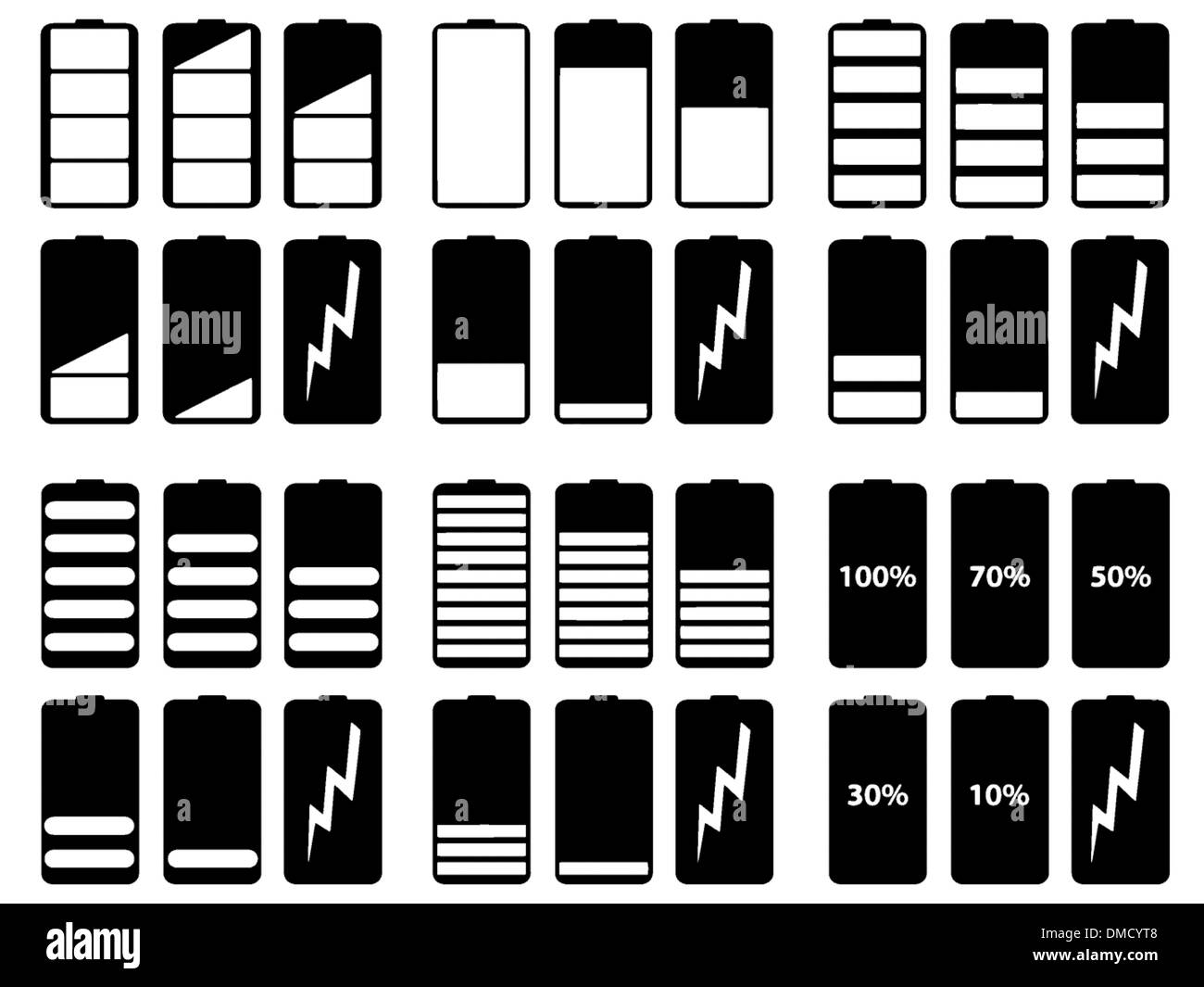 Battery levels vector Stock Vector Image & Art - Alamy