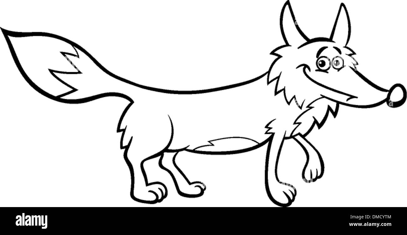 fox cartoon illustration for coloring Stock Vector Image & Art - Alamy