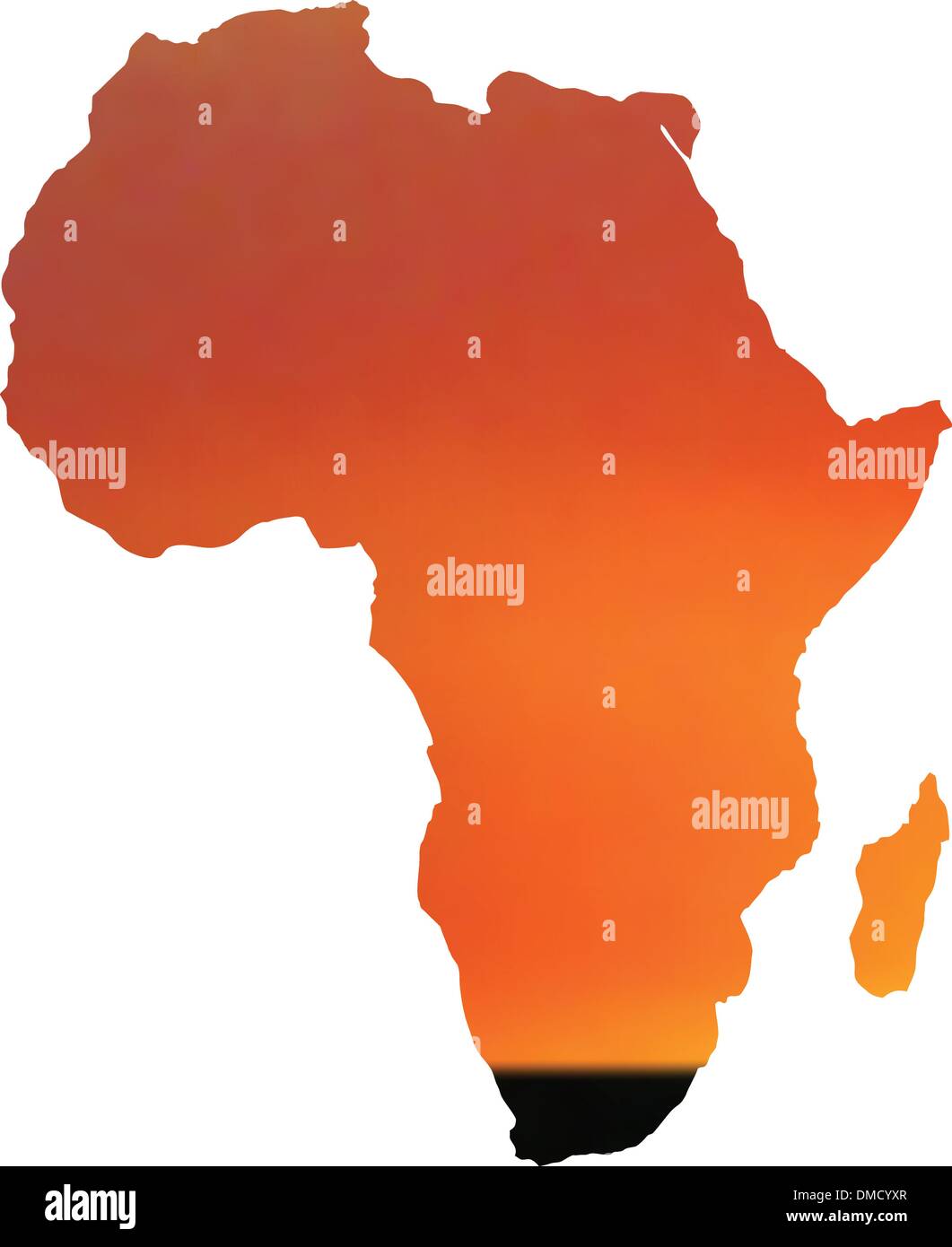 illustration of map of africa in sunset Stock Vector Image & Art - Alamy