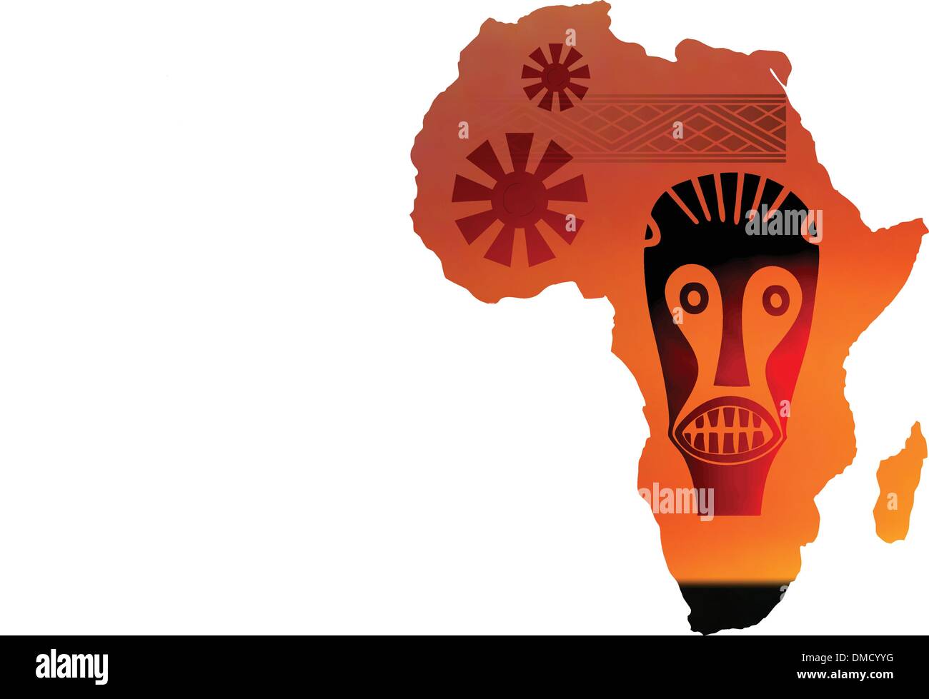 illustration of map of africa in sunset Stock Vector Image & Art - Alamy