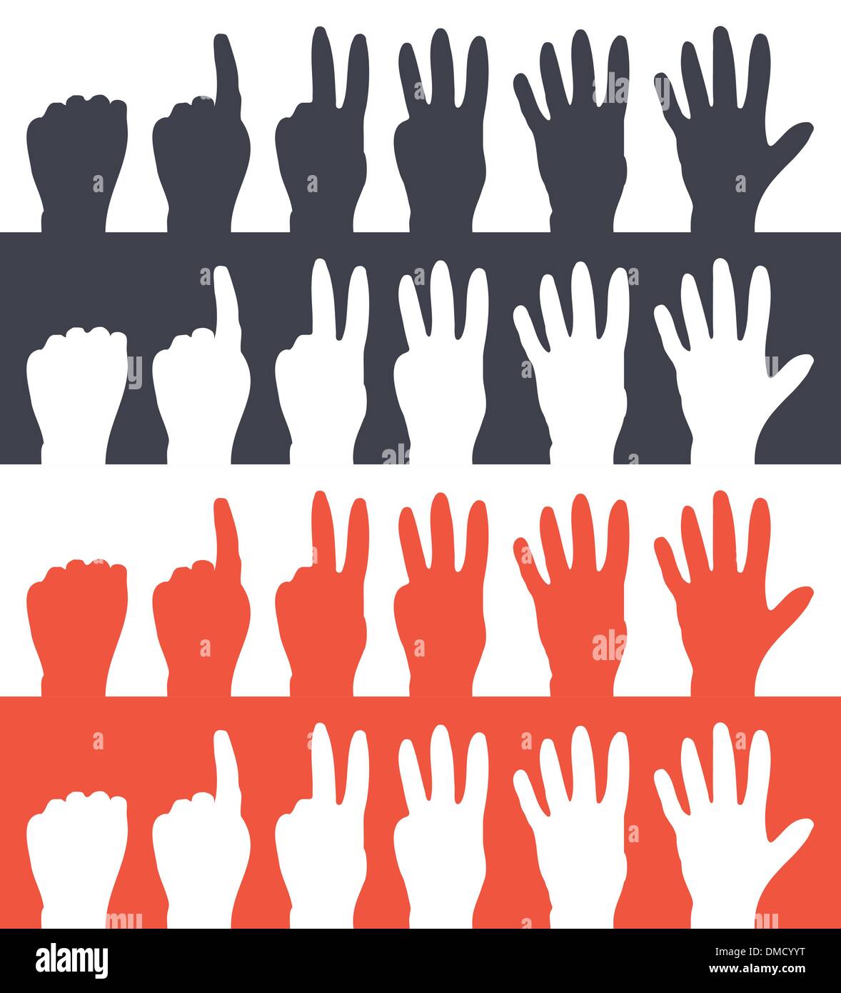 Human hands horizontal Stock Vector Images - Alamy