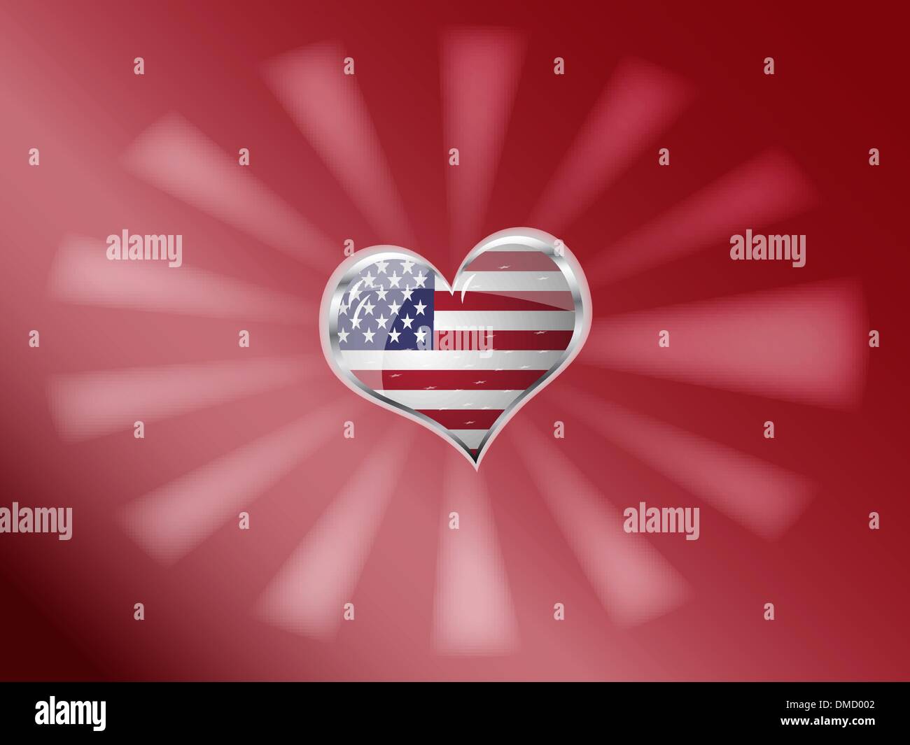 flag of united state of america in heart shape Stock Vector Image & Art ...