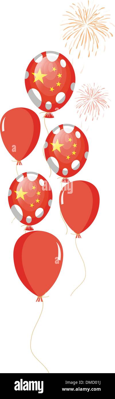 red balloon of chinese flag with white spots Stock Vector Image & Art ...