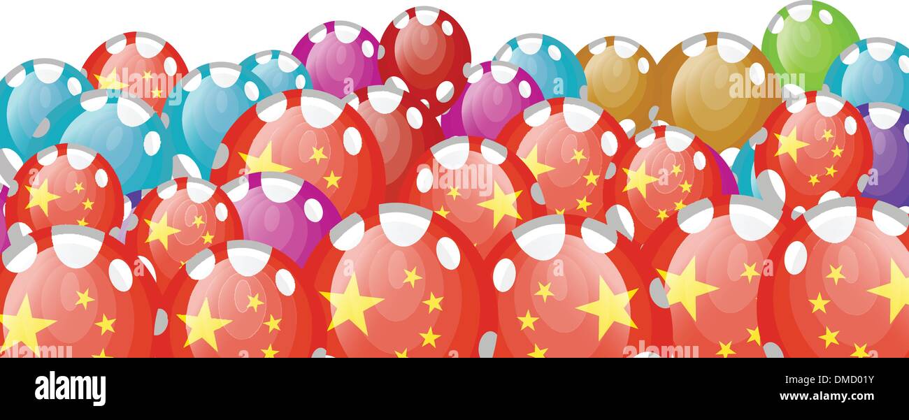 red balloon of chinese flag with white spots Stock Vector Image & Art ...