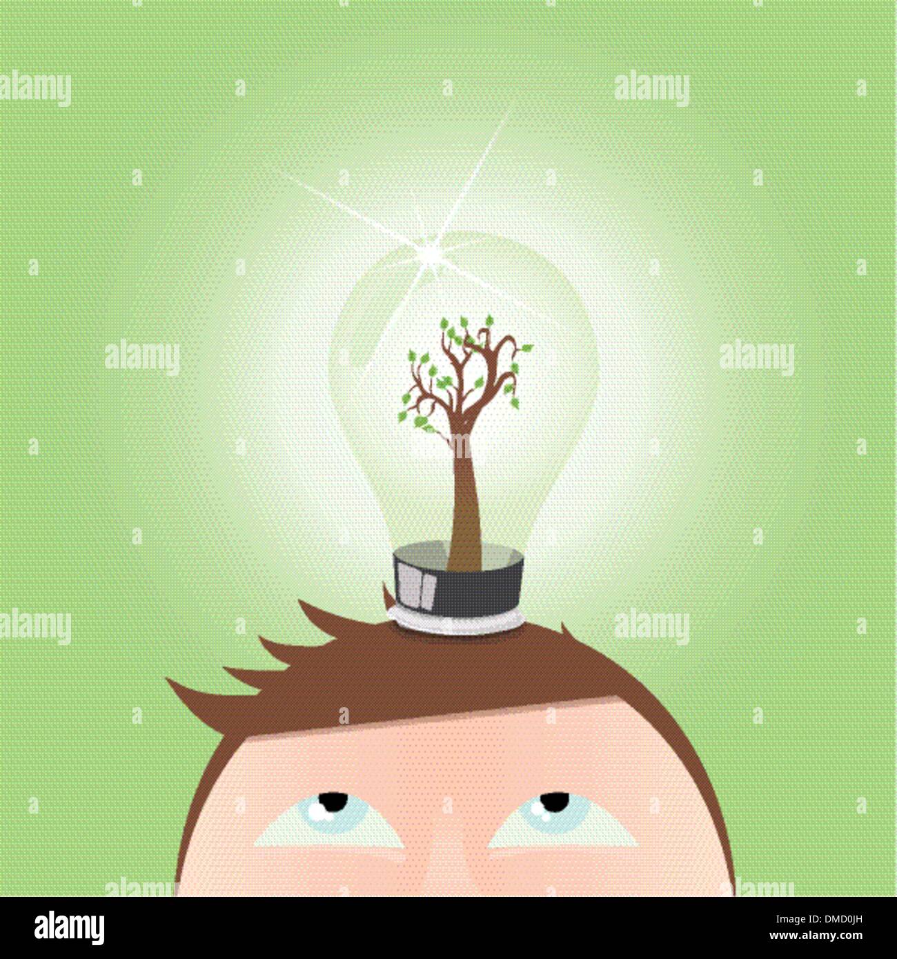 Green thinking human mind Stock Vector Image & Art - Alamy