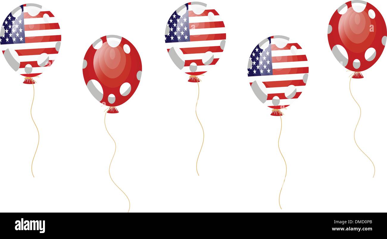red balloon of american flag Stock Vector Image & Art - Alamy