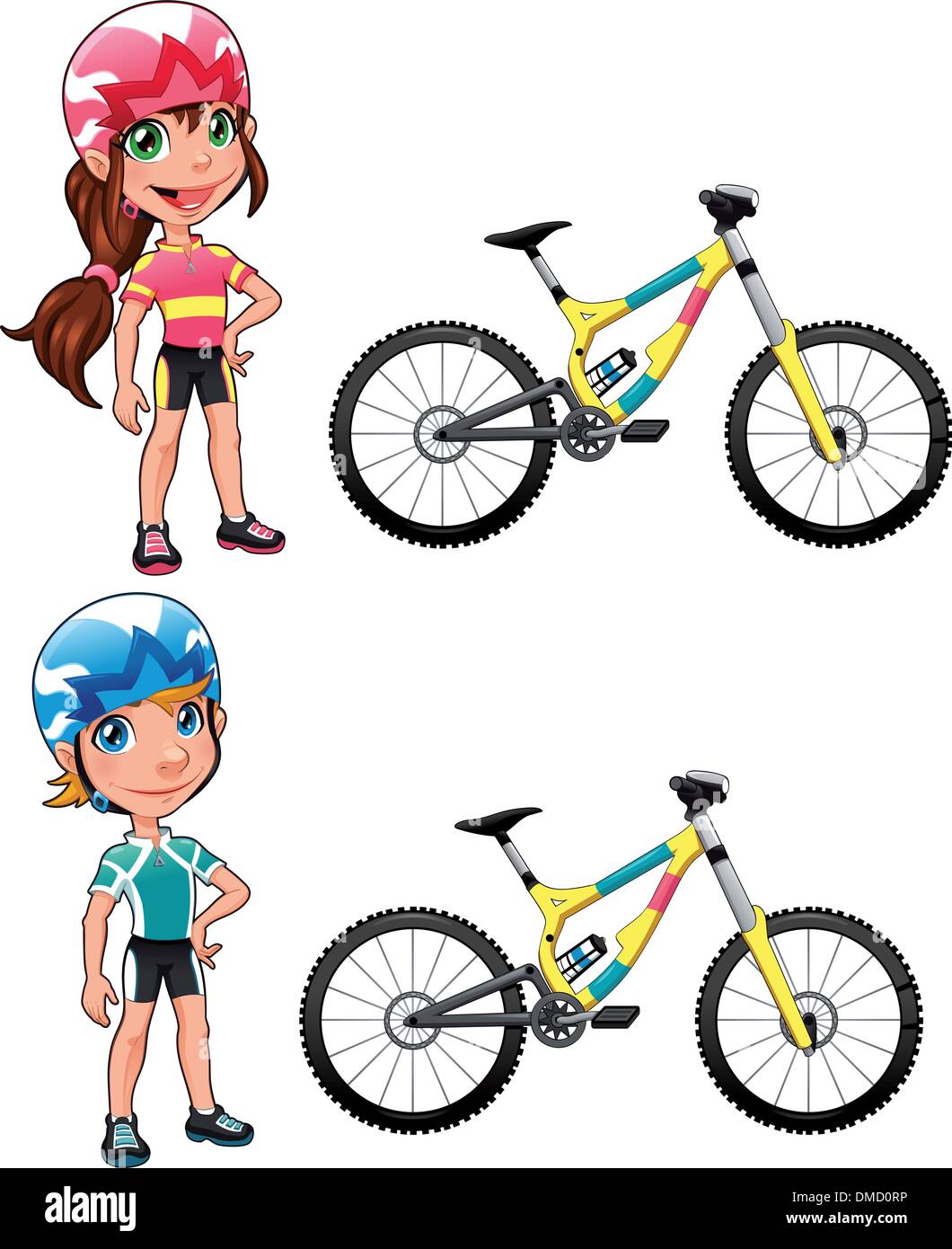 Cartoon bicycle Cut Out Stock Images & Pictures - Alamy