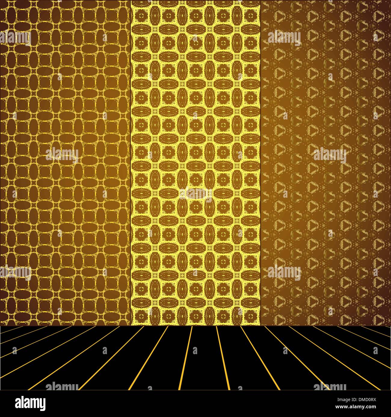 Golden Room with set seamless and wooden floor Stock Vector Image & Art ...