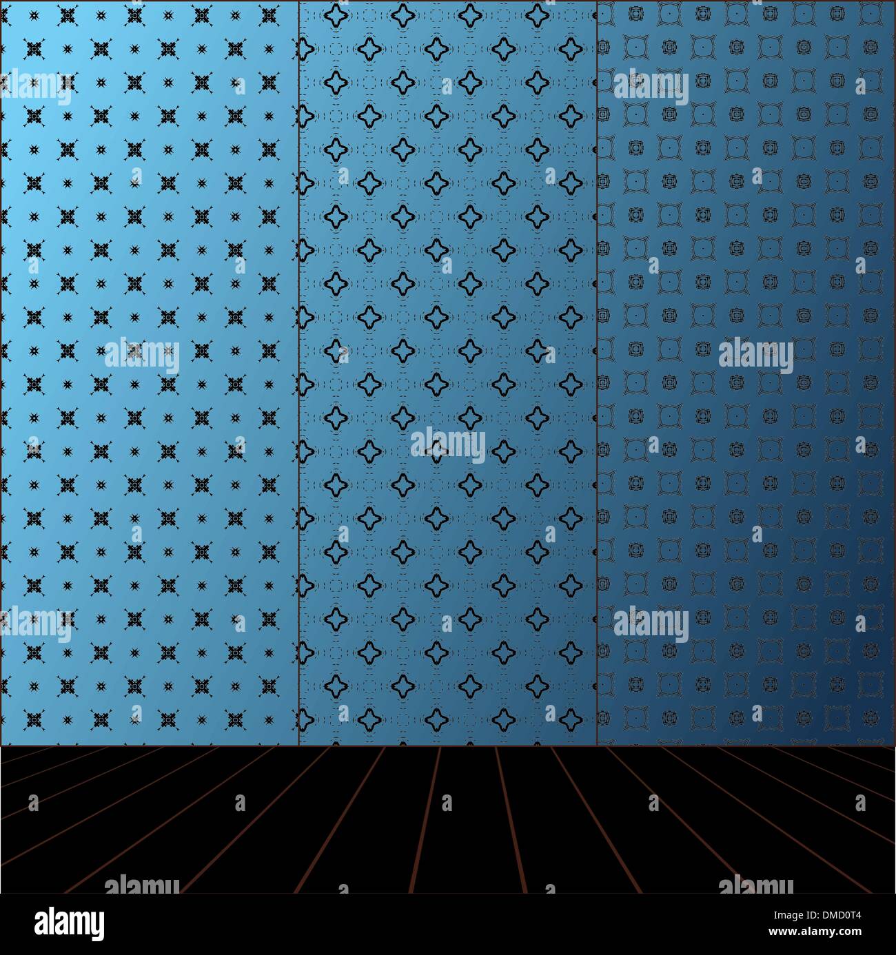 Blue Room with set seamless and wooden floor Stock Vector Image & Art ...