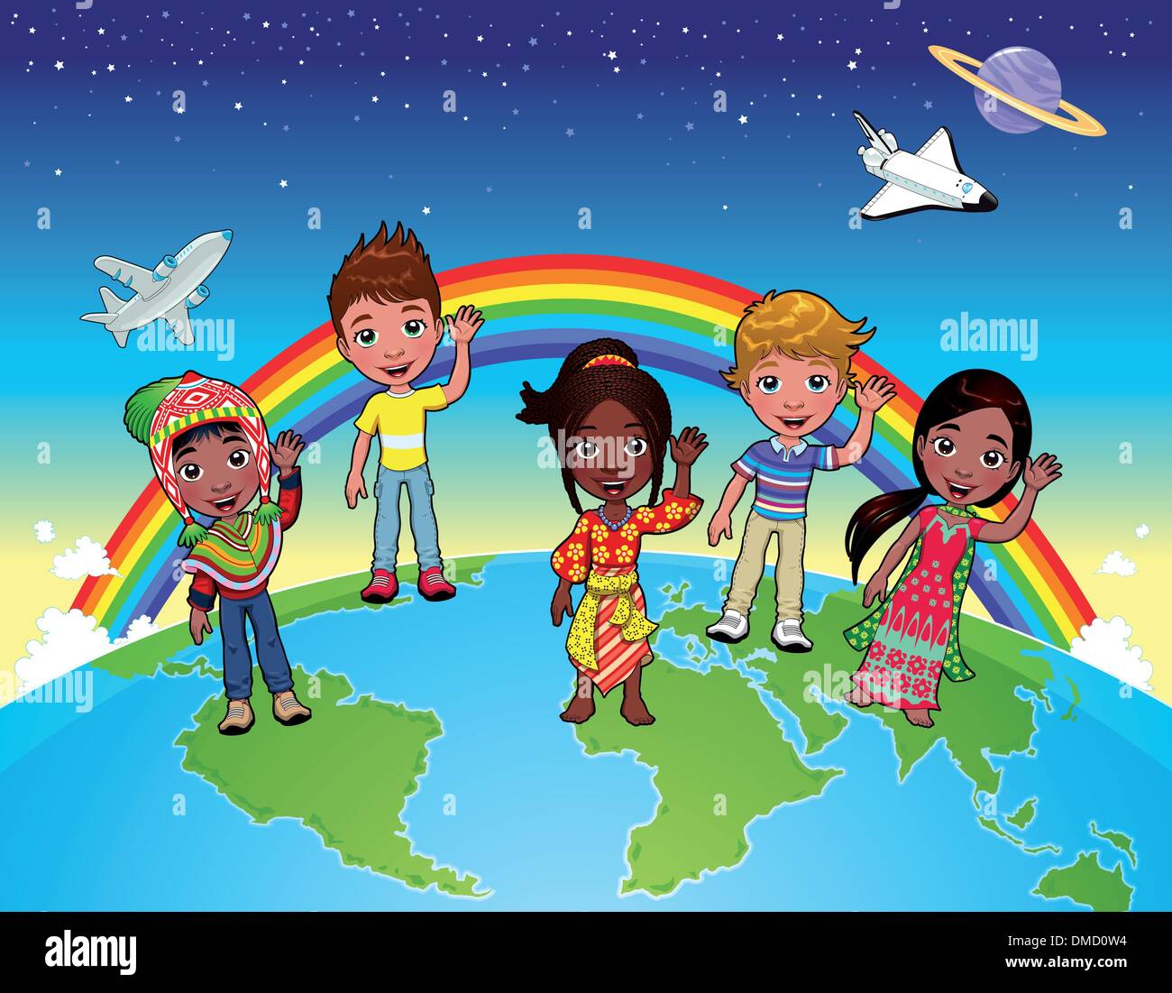Children on the world Stock Vector Image & Art - Alamy