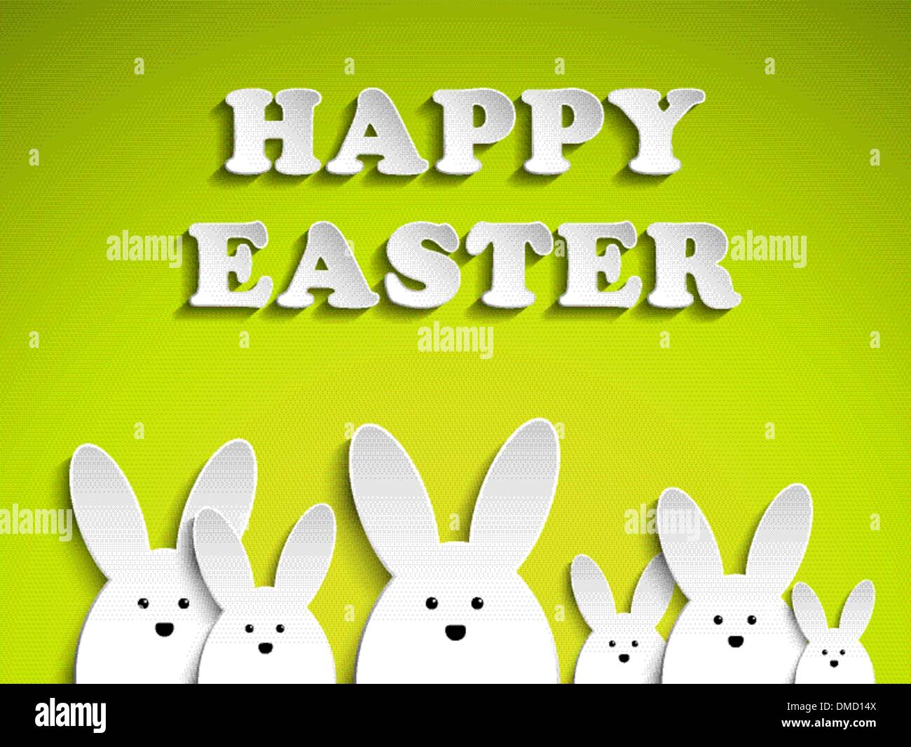 Happy Easter Rabbit Bunny on Green Background Stock Vector Image & Art ...