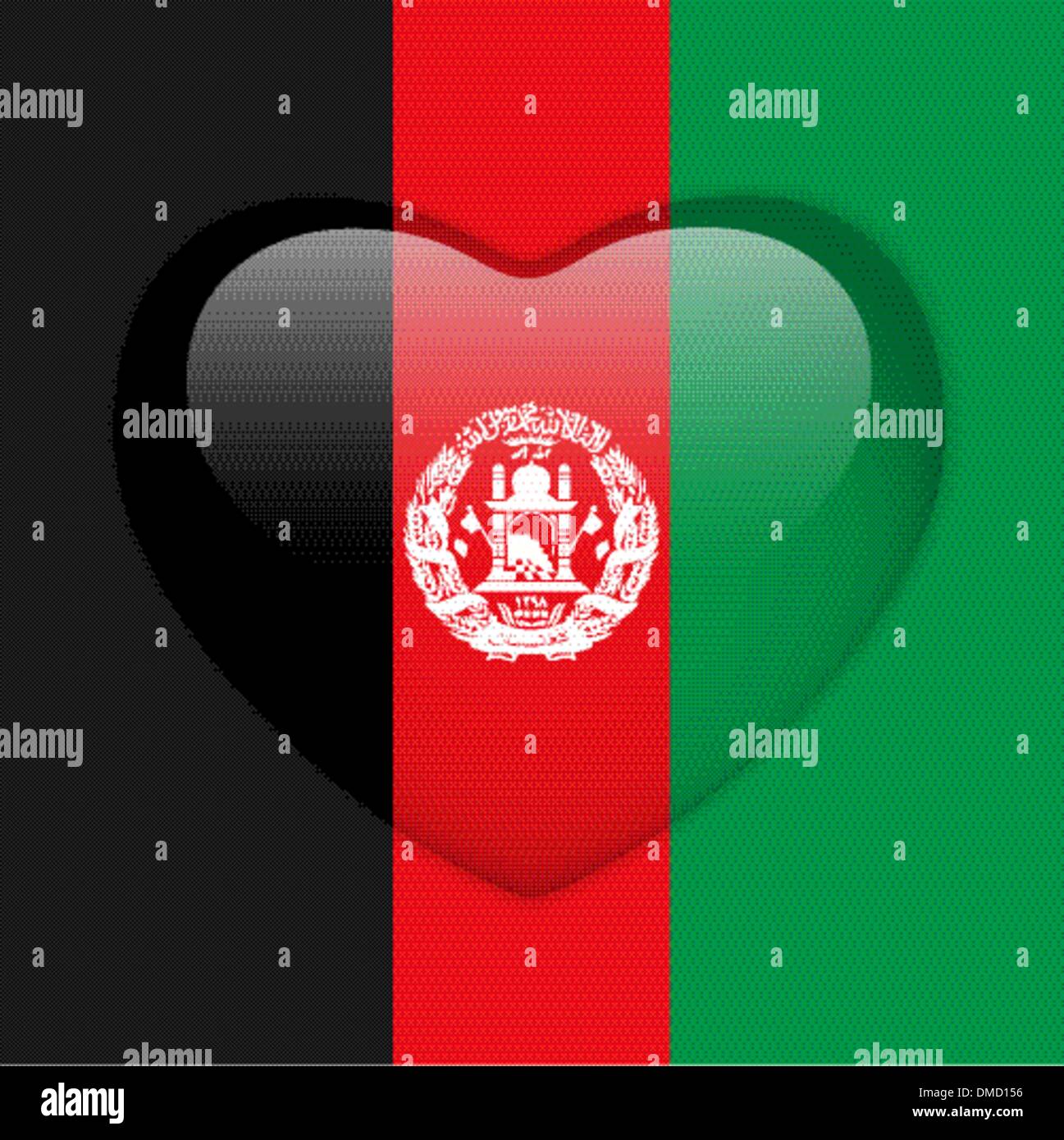 Afghanistan Flag Heart Glossy Button Stock Vector Image & Art - Alamy