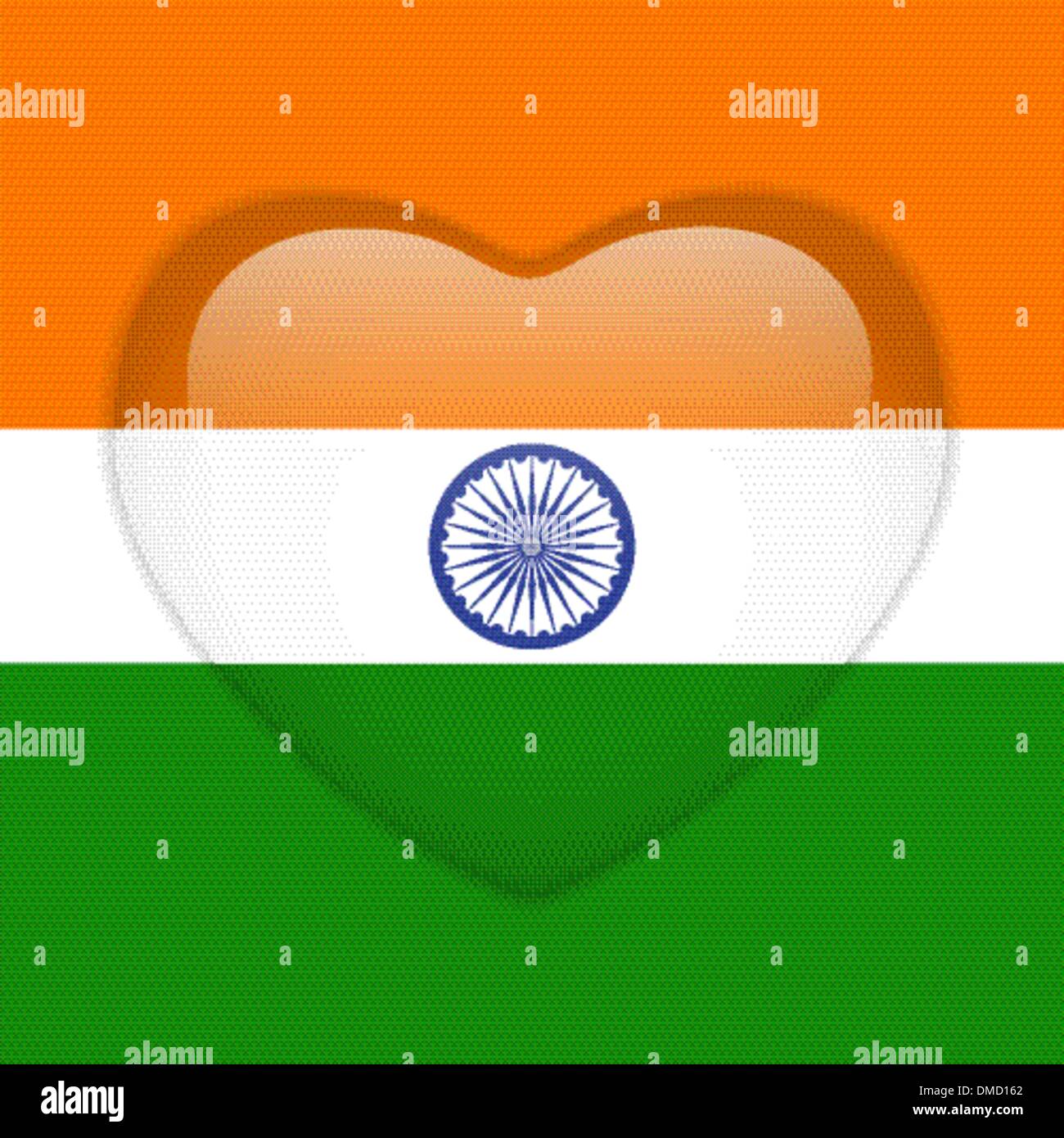 India Flag Heart Glossy Button Stock Vector Image & Art - Alamy