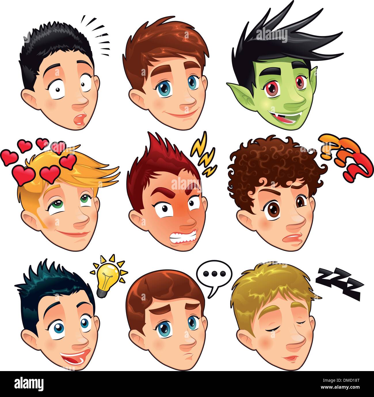 Various expressions of boys Stock Vector Image & Art - Alamy
