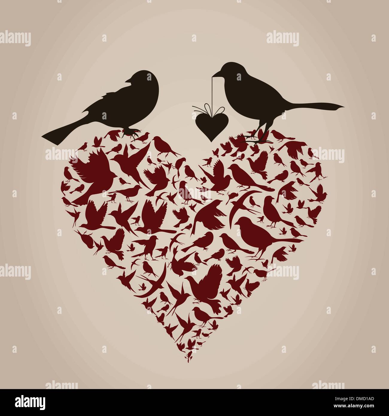 Bird on heart Stock Vector Image & Art - Alamy