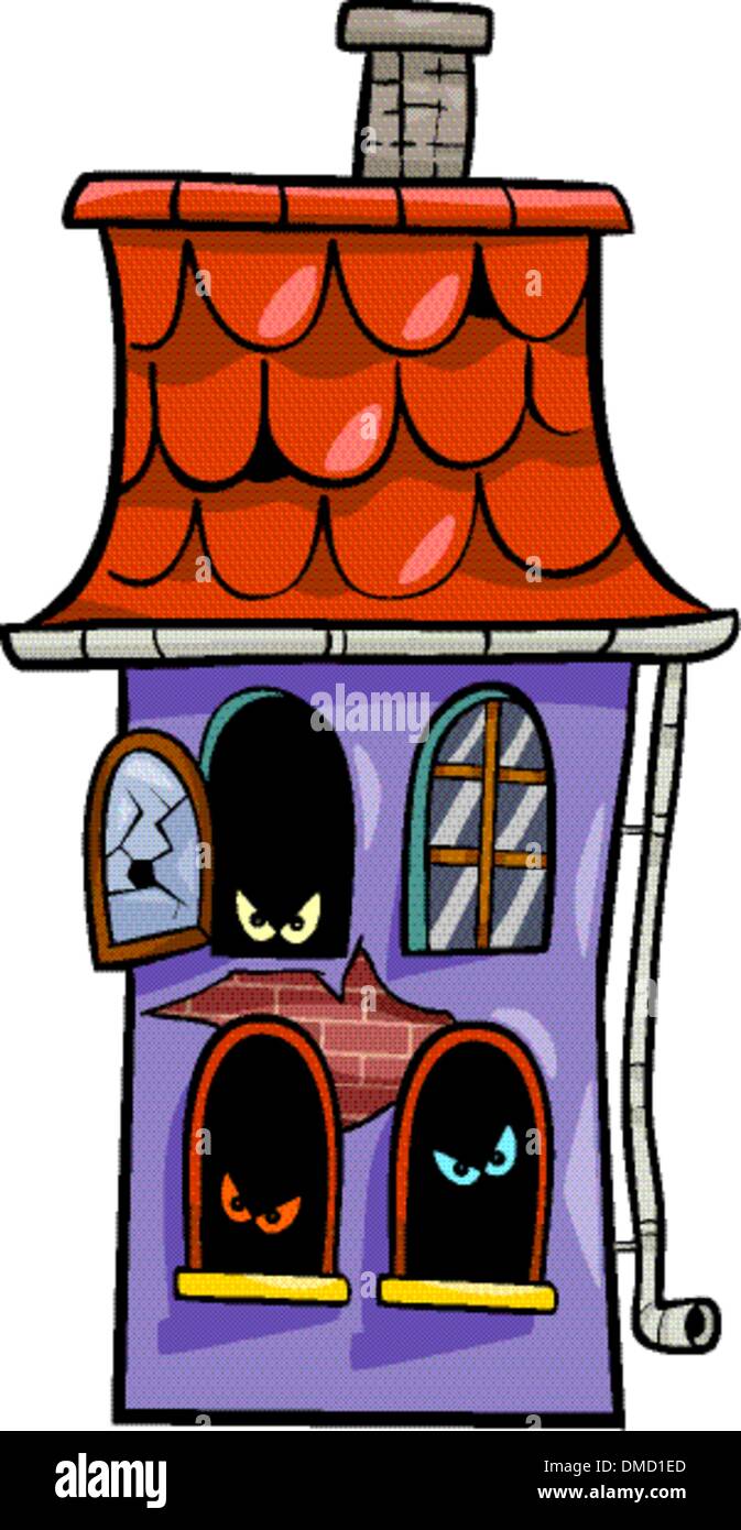 haunted house cartoon illustration Stock Vector Image & Art - Alamy