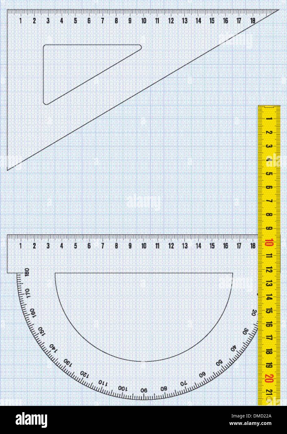 Graph paper and rulers Stock Vector Image & Art - Alamy