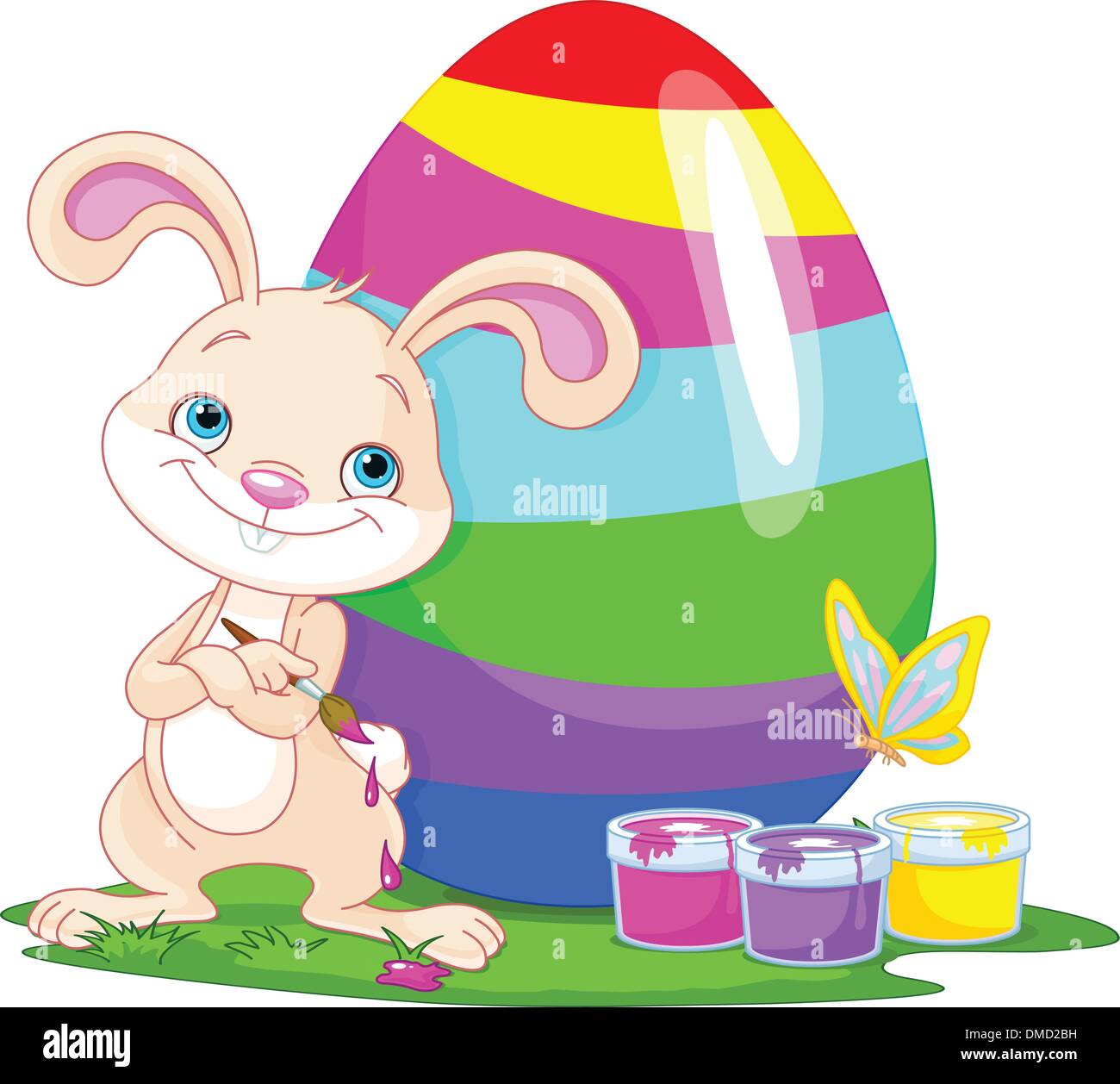 Cute Bunny and Easter Egg Stock Vector Image & Art - Alamy