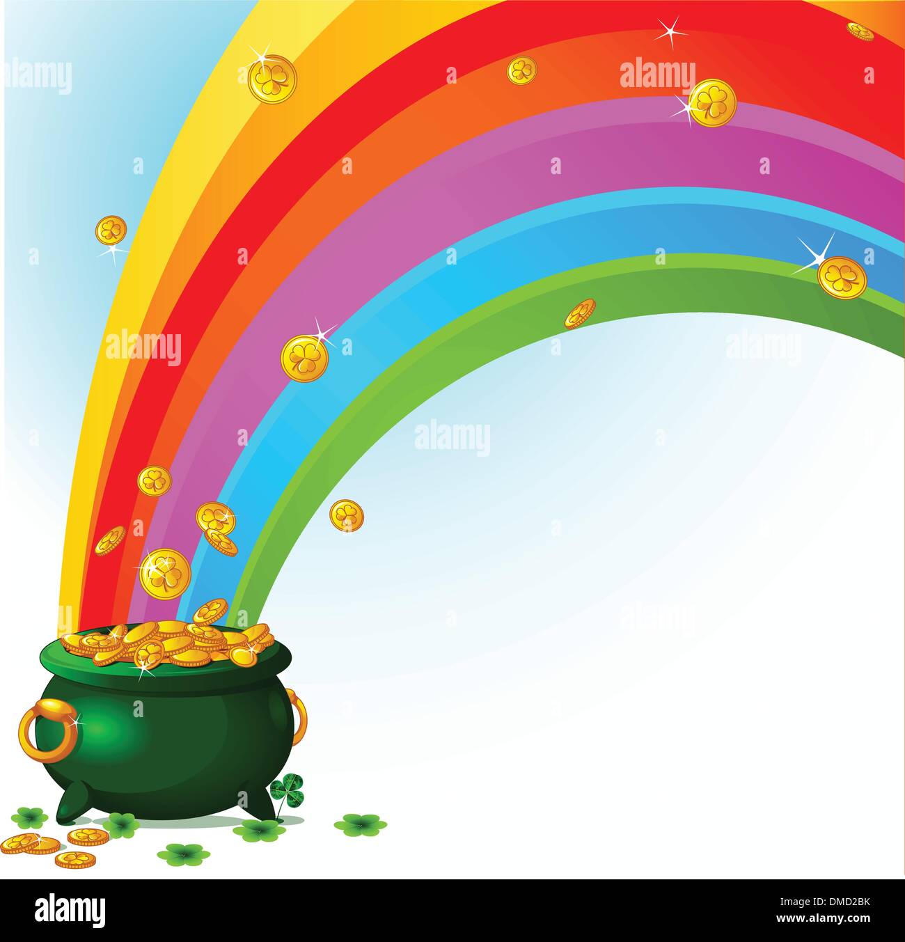 Pot of Gold and rainbow Stock Vector Image & Art - Alamy