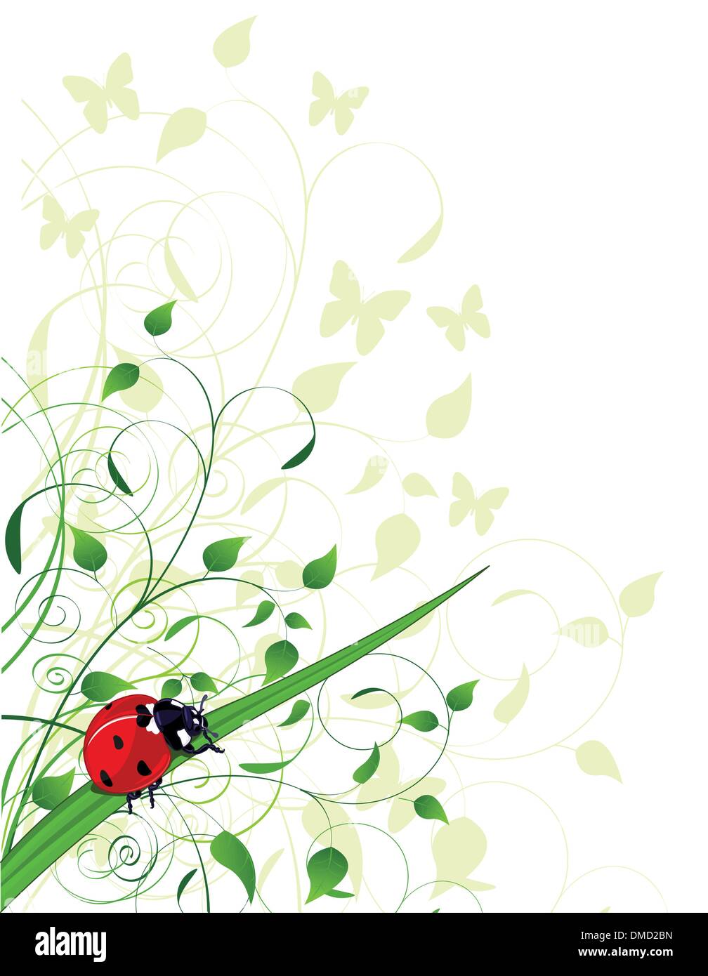 Spring background with ladybug Stock Vector Image & Art - Alamy