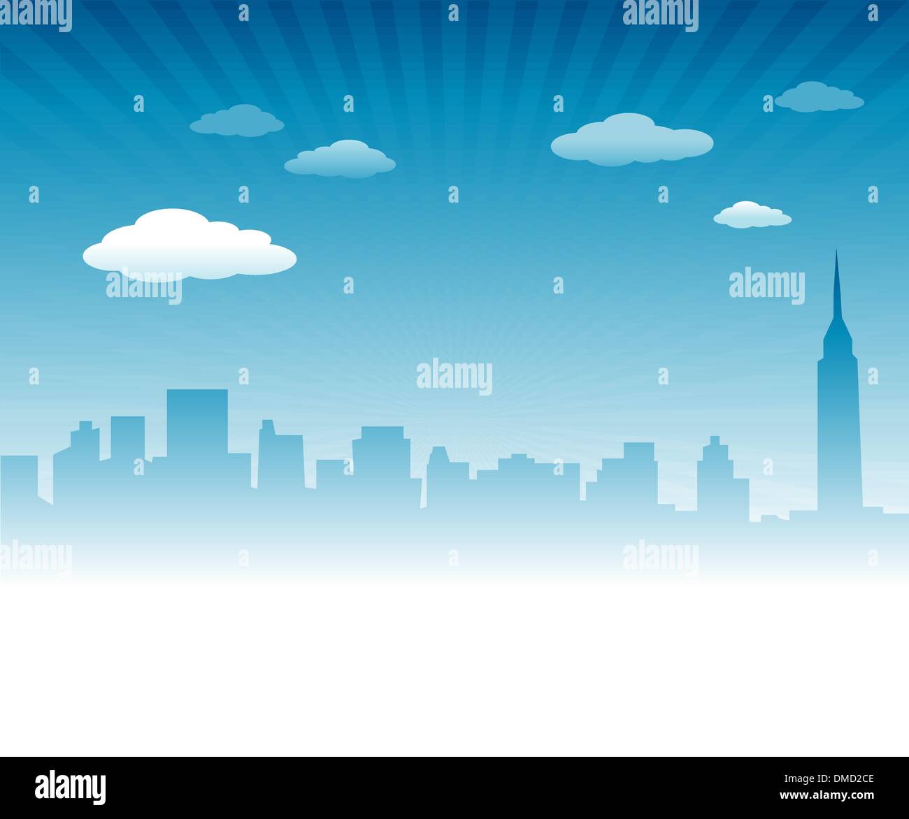 Cloudy blue skyline Stock Vector Images - Alamy