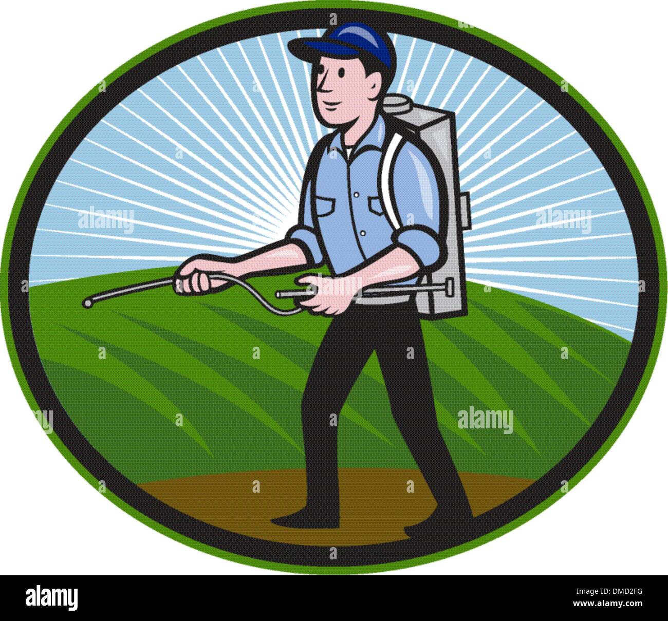 Fertilizer Sprayer Pump Spraying Cartoon Stock Vector Image & Art - Alamy