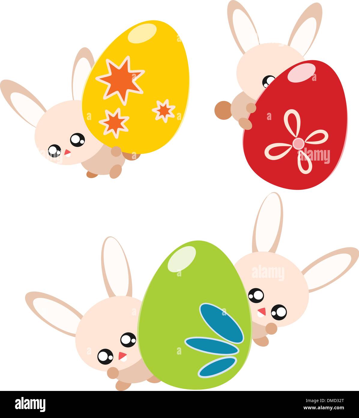 Easter egg and rabbit illustration Stock Vector Image & Art - Alamy