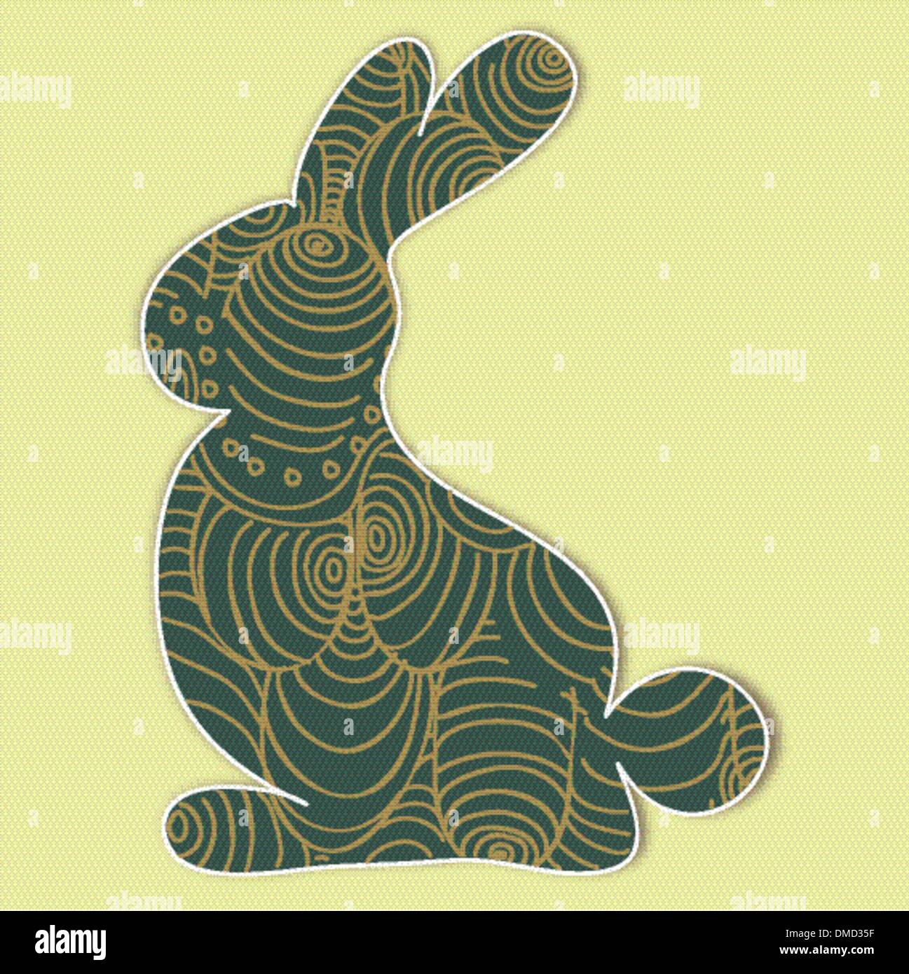 Decorated Easter bunny silhouette Stock Vector Image & Art - Alamy