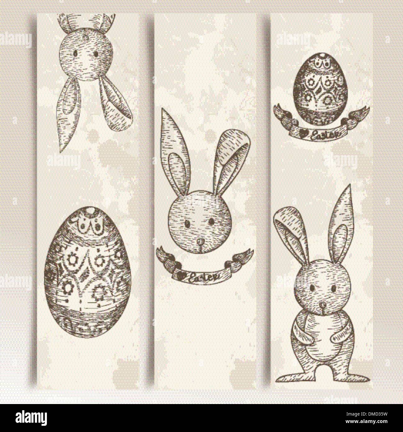 Vintage easter decoration eggs Stock Vector Images - Alamy