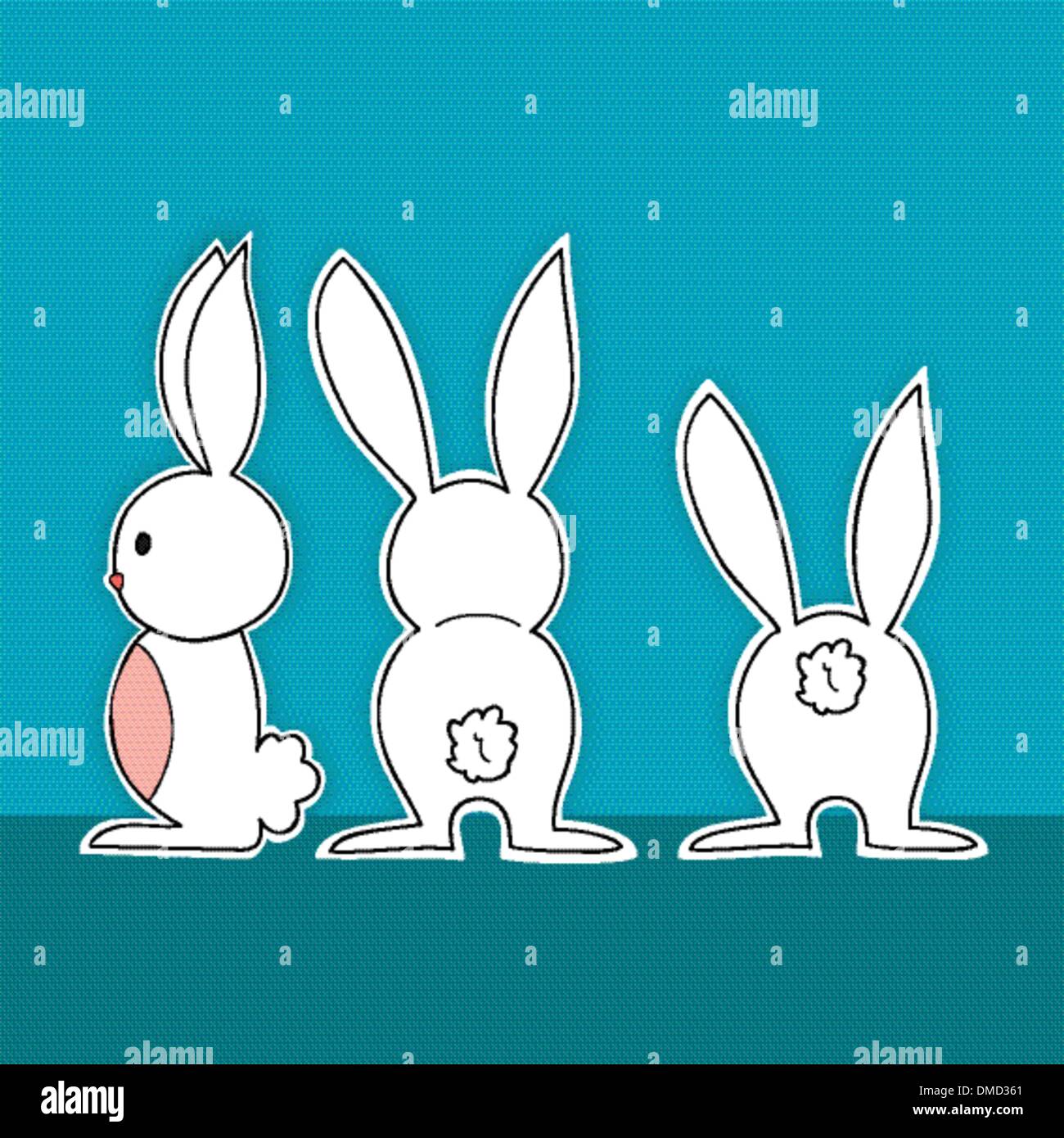 Rabbit rear view Stock Vector Images - Alamy