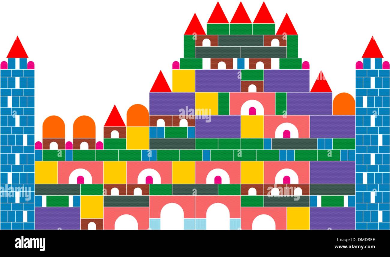 The castle of colored cubes Stock Vector Image & Art - Alamy