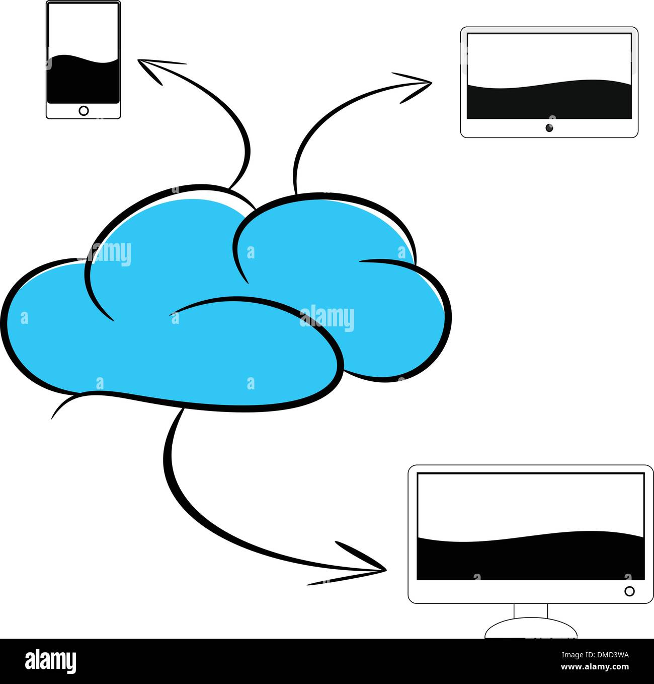 Cloud computer illustration Stock Vector Image & Art - Alamy