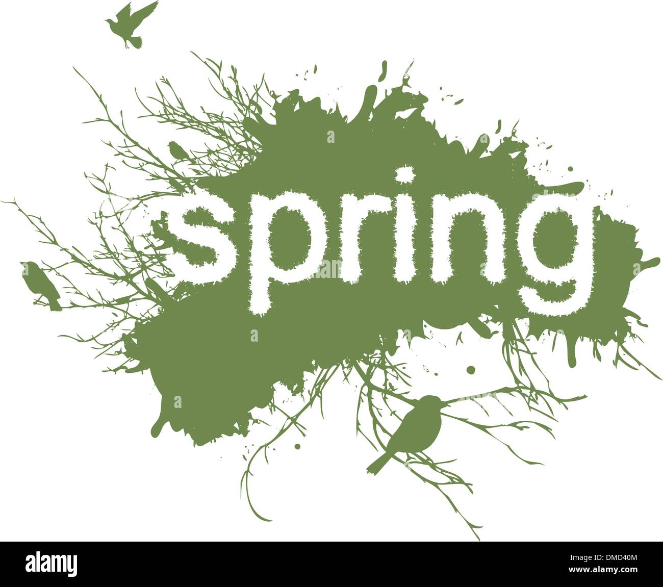 Spring tree and shrub Stock Vector Images - Alamy
