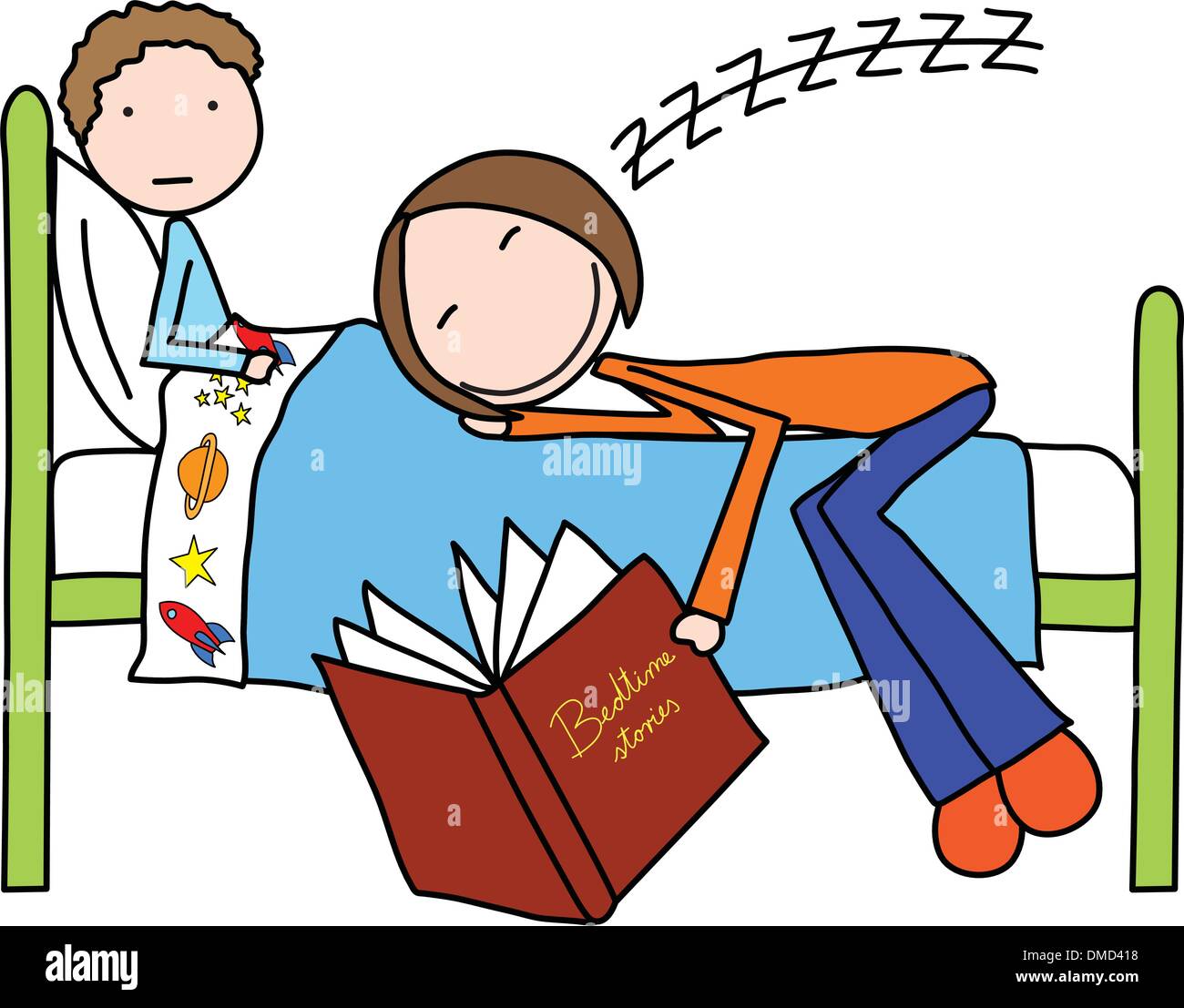 Bedtime story book bed Stock Vector Images - Alamy