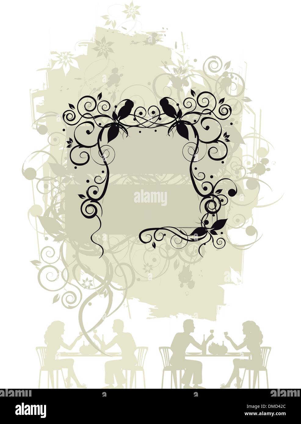 Floral grunge frame with place for your text Stock Vector Image & Art ...