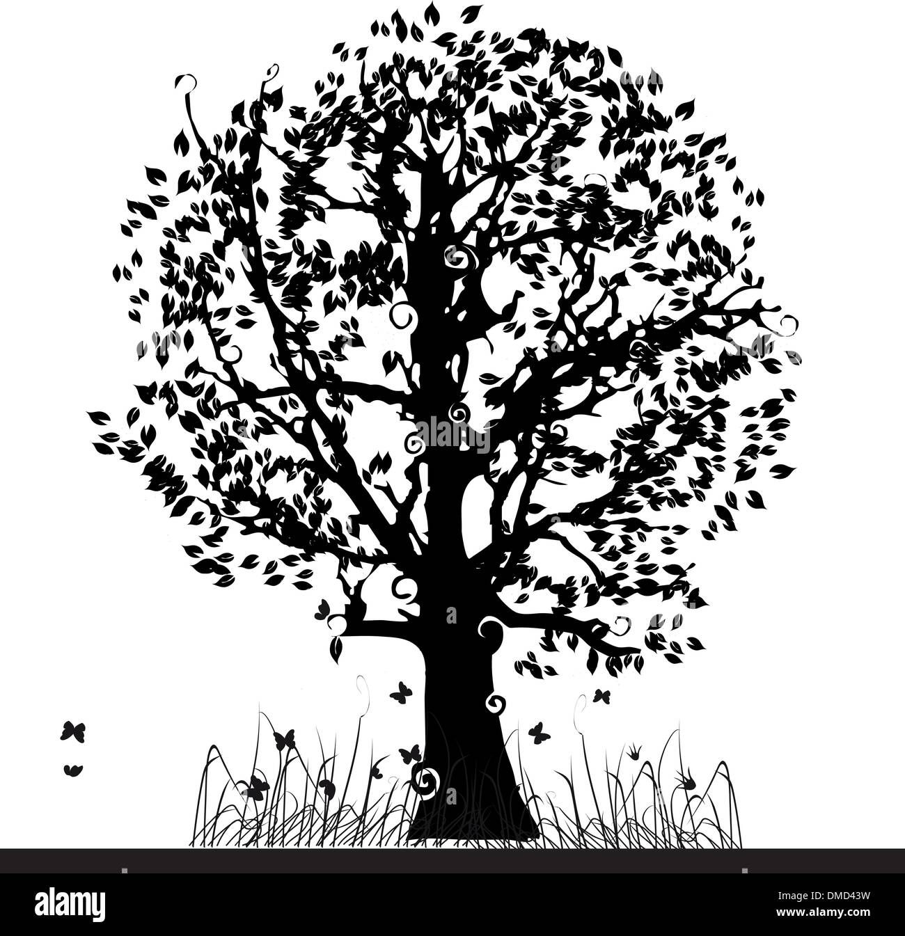 Tree plant wood old growth environment Stock Vector Images - Alamy