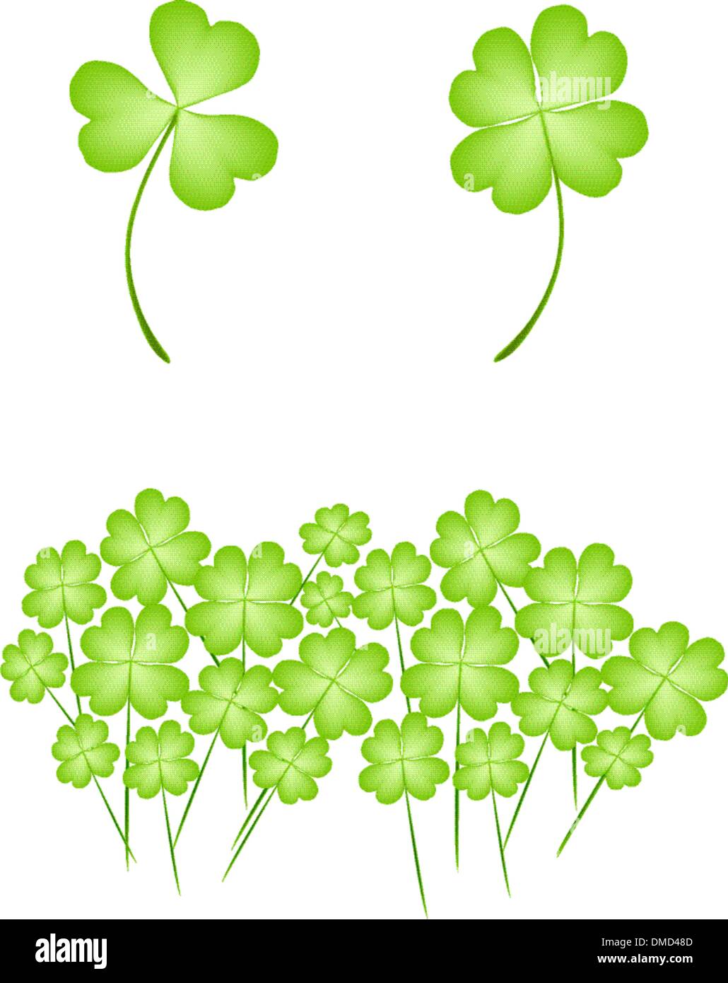Illustration of Four Leaf Clovers on White Background Stock Vector ...