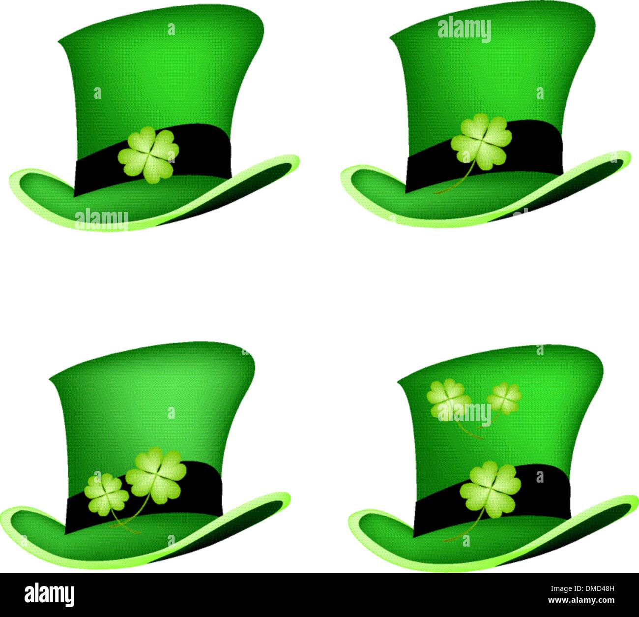 Illustration of Four Leaf Clovers on Saint Patrick's Hat Stock Vector ...