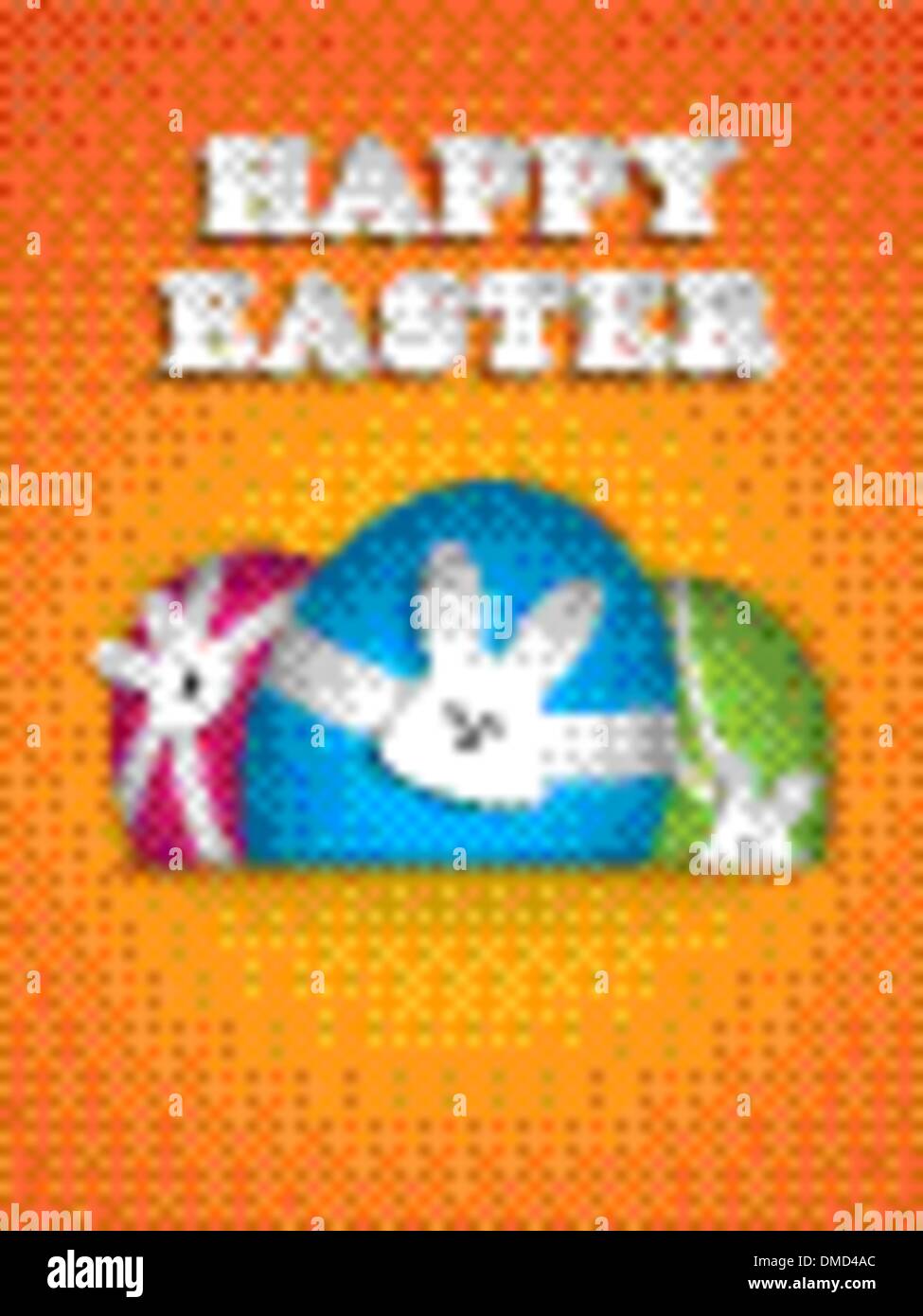 Happy Easter Rabbit Bunny on Orange Background Stock Vector Image & Art ...