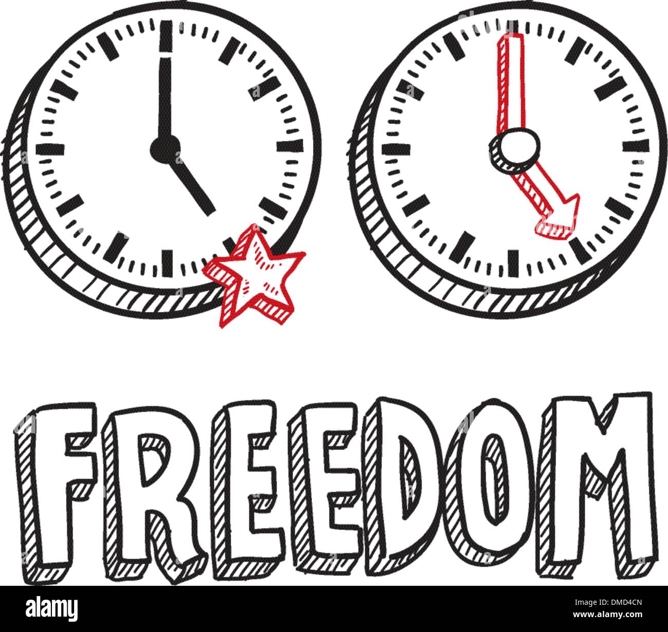 Freedom from work sketch Stock Vector Image & Art - Alamy