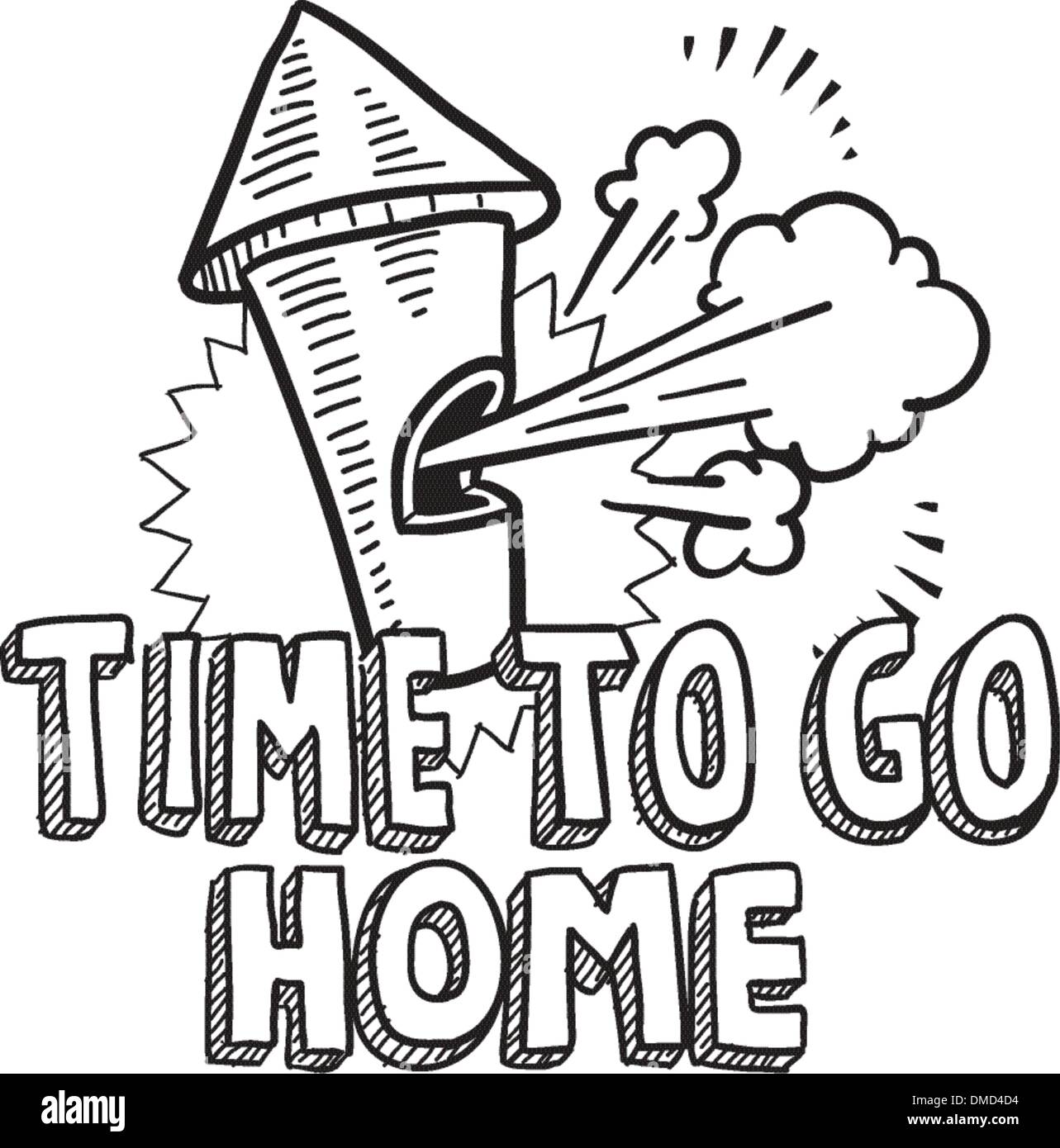 Time to go home sketch Stock Vector Image & Art - Alamy