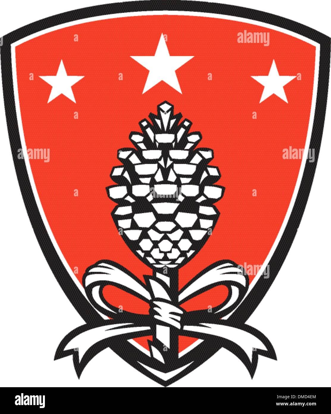 Thyrsus Pine Cone Staff Leaves Retro Stock Vector Image & Art - Alamy