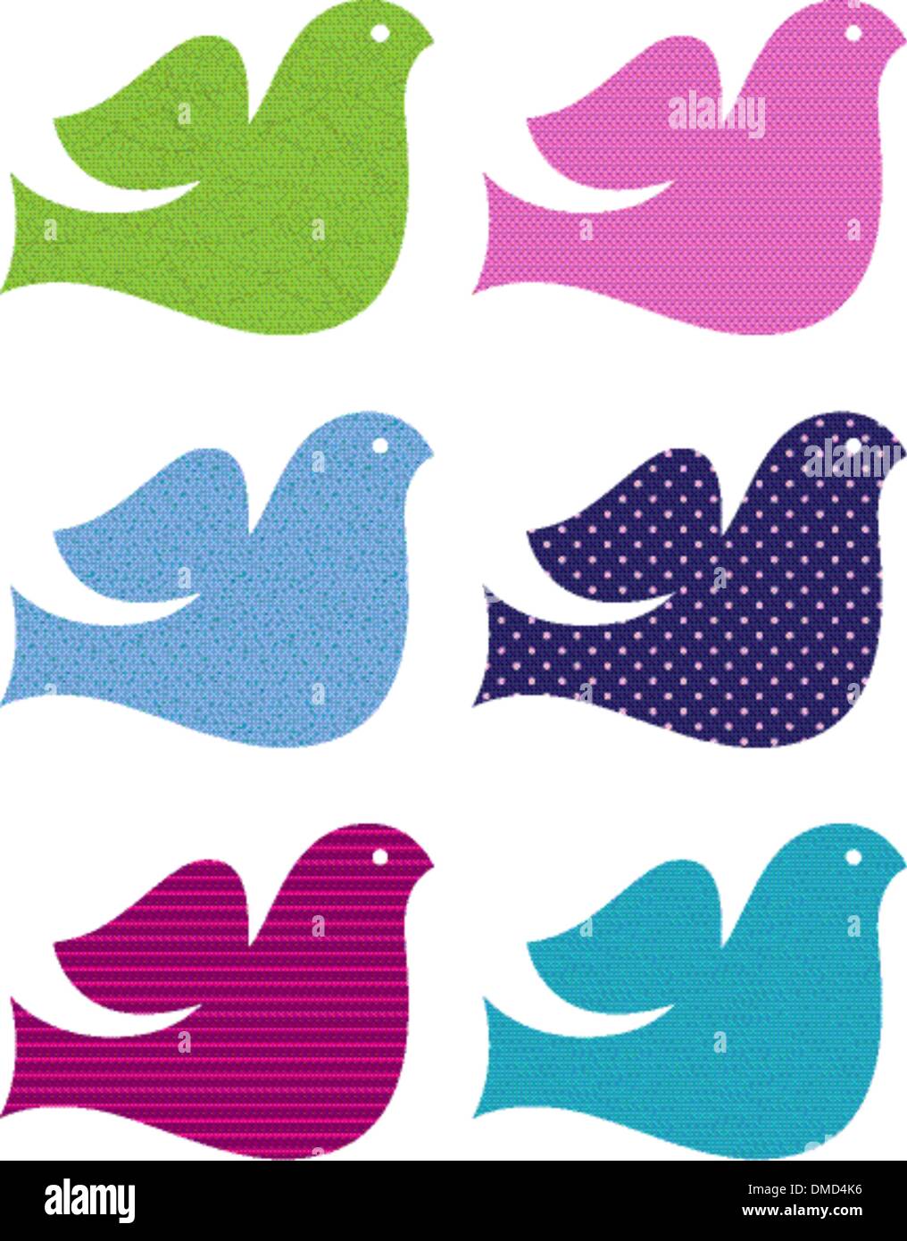 Colorful doves set isolated on white Stock Vector Image & Art - Alamy